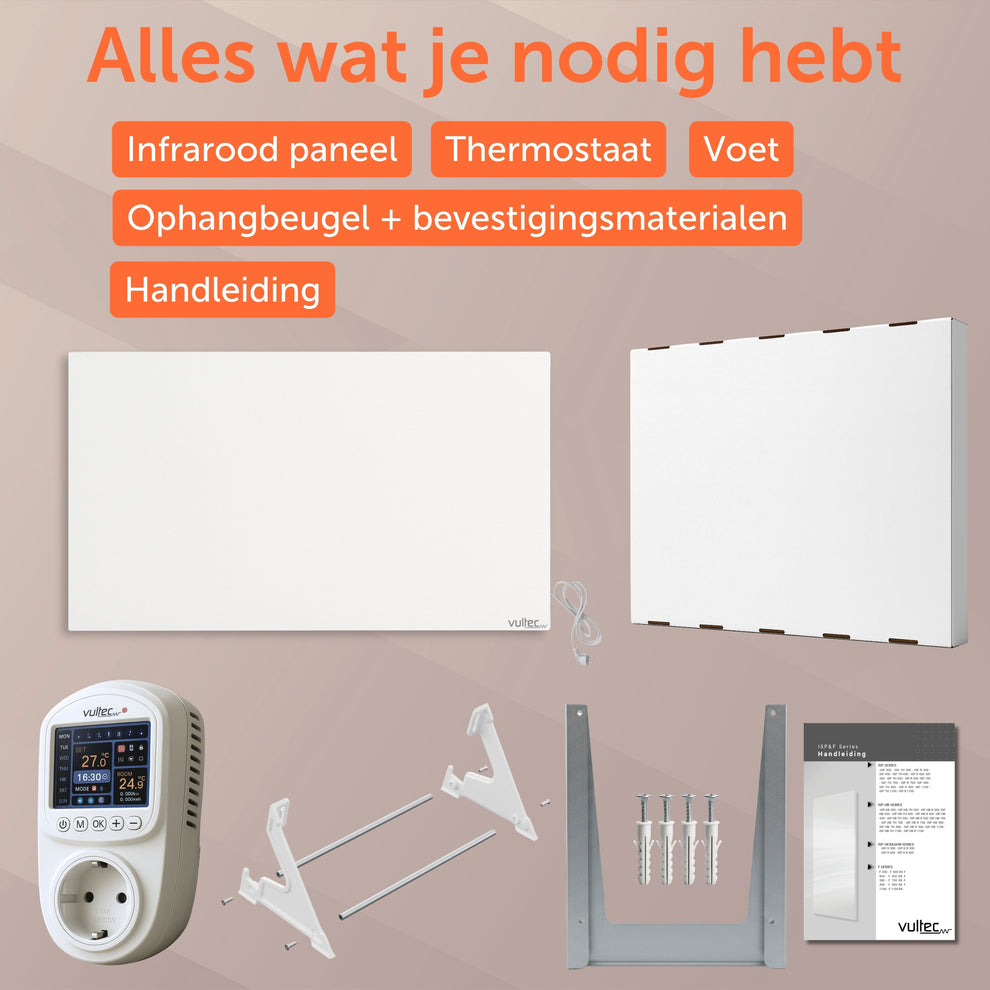 Infrarood Verwarmingspaneel F1100 met IQP Wifi Thermostaat - 1100 Watt ...